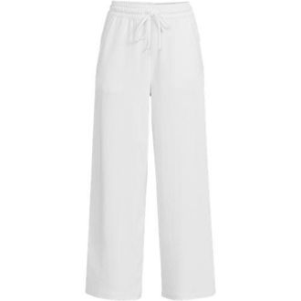 Lands End 7/8-Hose SPORT KNIT mit weitem Bein, Damen, Gr&ouml;&szlig;e:44-46 regular, Wei&szlig;, Baumwolle, by Lands End
