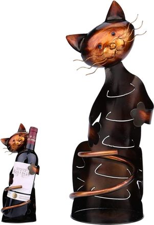 Generic Flaschenhalter f&uuml;r Katzen - Figur, Flaschenausschnitt | Regalhalter aus Metall, Ablagetablett, Organisations-Ornamente, Lagertr&auml;ger