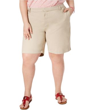 Tommy Hilfiger Damen 9 Hollywood Chino L&auml;ssige Shorts, Khaki, 42 (2er Pack)