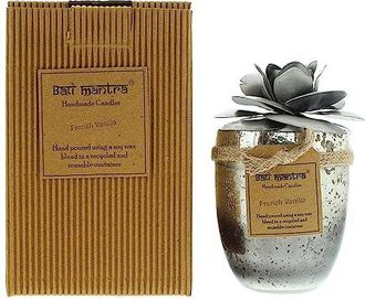 Bali Mantra Camellia Duftkerze im Glas, franz&ouml;sische Vanille, 500 g, silberfarben