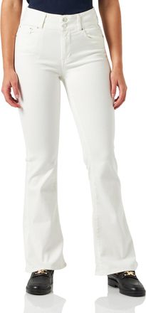 Replay Damen Jeans Schlaghose New Luz Flare mit Power Stretch, Natural White 100 (Weiß), 32W / 32L