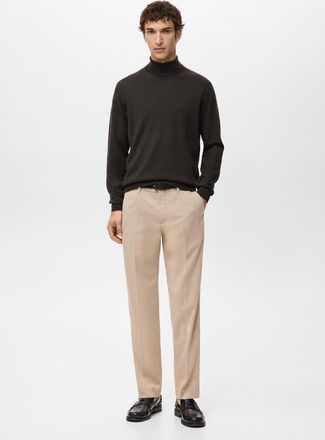 Mango Pull col montant 100 % laine mérinos chocolat - Homme - XXL - MANGO MAN