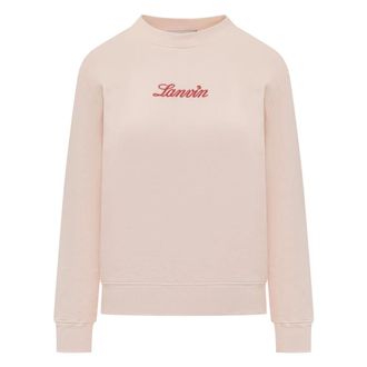 Lanvin Logo Manuscript Bouclette Sweatshirt - - Sweatshirts & Hoodies - Damen - Rosa - L