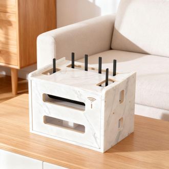 Generic Router-Aufbewahrungsbox, WLAN-Rack, 2 Etagen, Schrank for Verstecken und Modem, for Kabel im Wohnzimmer(B)