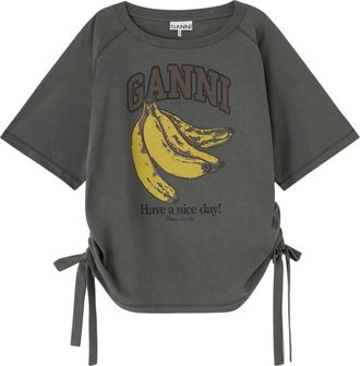 Ganni Femme, Tops, Gris, Taille: 42 FR Future Heavy Jersey Raglan