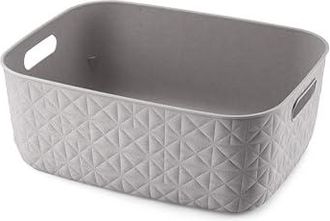 Curver Softex Aufbewahrungskorb, 12,5 l, elegantes Design, leicht, stapelbar und praktisch, 100% recycelt, 37 x 29 x 14 cm, Taupe