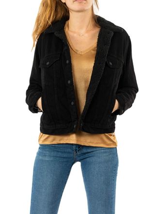 Levi's Damen Ex-Boyfriend Sherpa Trucker Jacke, Forever Black, Gr.S
