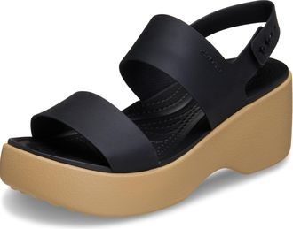 Crocs Brooklyn Sky Damen-Sandalen mit Absatz, Schwarz/Cashew, Gr&ouml;&szlig;e 40, Black Cashew, 41/42 EU