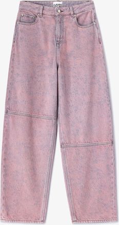 Ganni Jean rose d&eacute;lav&eacute; Stary Cameo Coton biologique - Taille 25W/33L - Pour Femme