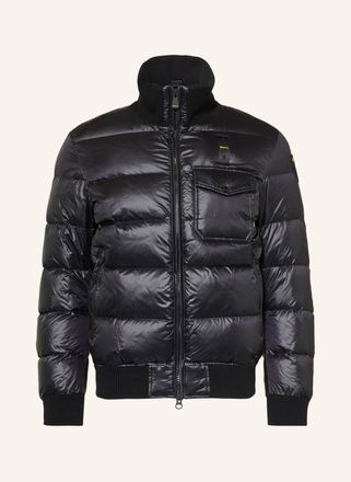 Blauer Daunenblouson Robert schwarz