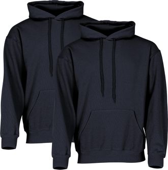 Fruit Of The Loom Classic Hooded Sweat 2er-Pack Herren, Deep Navy, XXL