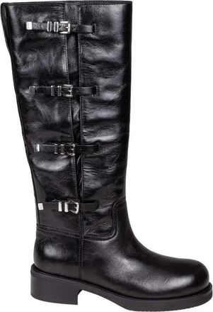 Michael Kors Stiefel - Leather Darringt Boot With Buckles - Gr. 8_5 - in Schwarz - f&uuml;r Damen