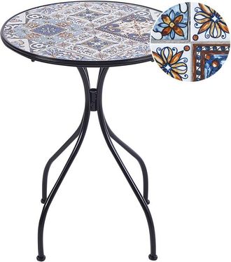 Beliani Outdoor Bistrotisch CIVITA 60 cm 60 cm Metall Schwarz