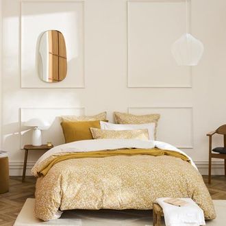 Essix Essix Bettbezug aus Baumwollperkal, 140 x 200 cm, Hera, hellgelb