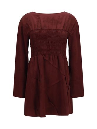 Ganni Womens Mini Dress Satin Port Royale Acetate