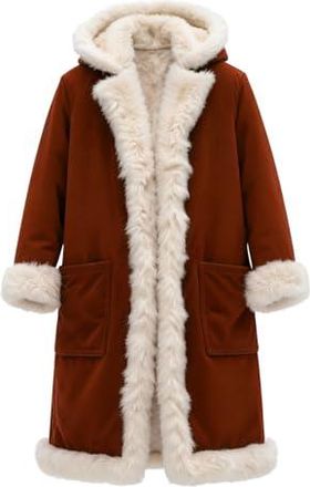 Generic Veste à capuche en polaire pour homme - Manteau dhiver chaud en peluche classique avec poches - Veste surdimensionnée et confortable à manches longues