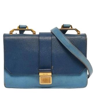 Miu Miu Sac bandouli&egrave;re en cuir Pre-owned - Femme - Pre-owned - Bleu - Taille: ONE Size