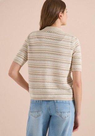 Cecil Strickjacke Kurzarm Cardigan mit Polokragen