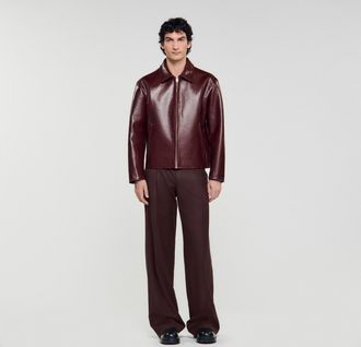 Sandro Blouson zipp&eacute; en cuir