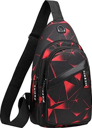 Generic Sac de poitrine pour homme, version coréenne, style camouflage, sac messager en tissu, sac de loisirs, petit sac à dos en toile, sac à déjeuner avec b