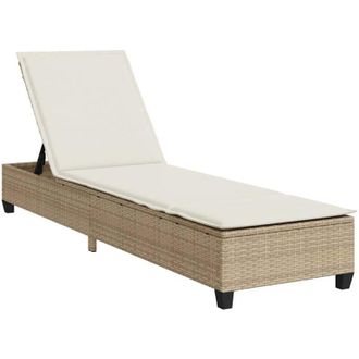 vidaXL Vidaxl - Sonnenliege mit Auflagen Beige 55x200x25,5cm Poly Rattan