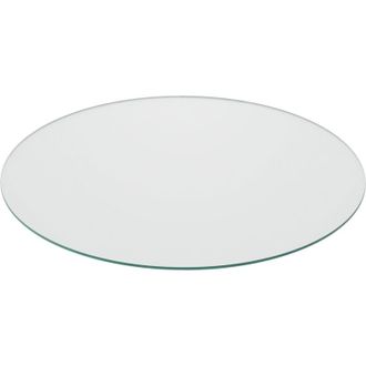 Relaxdays Relaxdays Plaque en verre de s&eacute;curit&eacute; tremp&eacute;, pour table et chemin&eacute;e, ronde, &Oslash; 90 cm, 8 mm d&eacute;paisseur, transparente