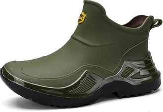 Generic Bottes de pluie courtes en caoutchouc pour homme - Hauteur cheville - Imperm&eacute;ables, Vert, 40 2/3 EU