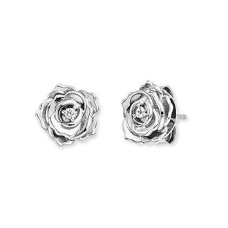 Engelsrufer Boucles doreilles pour femme en argent sterling Motif jardin Rose Sans nickel, 10mm, Argent sterling, Zircone cubique