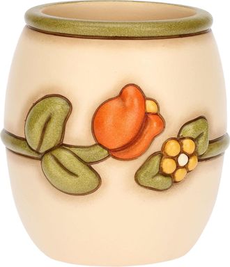 Thun Stifthalter aus Keramik, handverziert mit Tulpe, Linie Country, 10 x 10 x 10,6 cm H