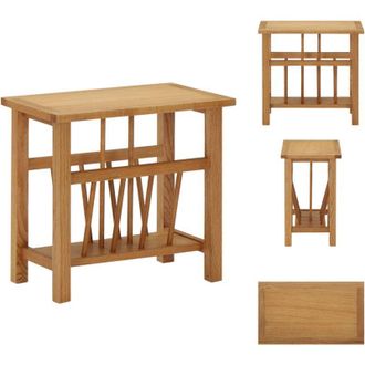 vidaXL Zeitungstisch 45x27x42 cm Eiche Massivholz - Beistelltisch - Holztisch - Eichentisch - Zeitungstisch - Dekorationsideen