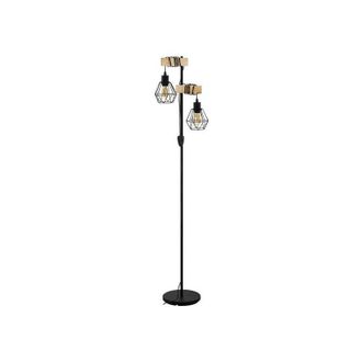 Eglo Lampe de plancher 40x166,5x250 cm en fer noir avec support en bois Eglo Townshend