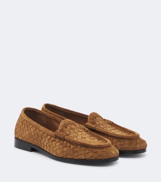 Bottega Veneta Mocassins Silenzio en daim Intrecciato