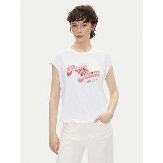Pepe Jeans London T-Shirt Rosalie PL506033 Wei&szlig; Regular Fit
