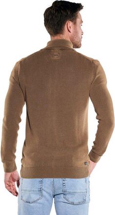 Engbers Cardigan Herren Cardigan mit Zipper und Stehkragen, Cognac