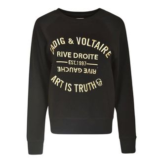 Zadig&Voltaire Femme, Sweatshirts et sweats &agrave; capuche, Noir, Taille: 40 FR Pulls Noirs pour un Look &Eacute;l&eacute;gant