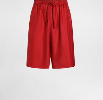 Dolce & Gabbana Bermudashorts Vanity Aus Seidentwill - Mann Hosen Und Shorts Red 52