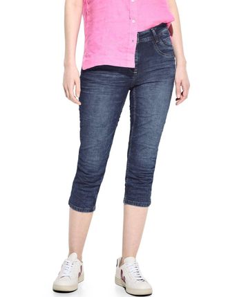 Cecil Damen B377181 3/4 Jeans, Mid Blue Used Wash, 32W / 22L EU