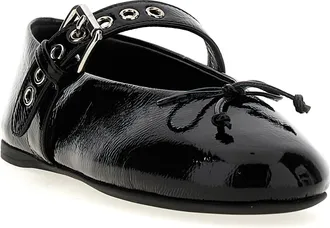 Miu Miu Womens Black Calfskin Ballet Flats