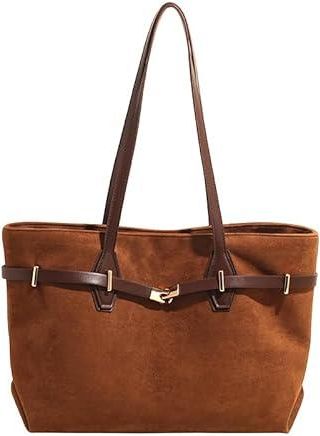 Generic Sac &agrave; bandouli&egrave;re en cuir synth&eacute;tique givr&eacute;, grande capacit&eacute;, polyvalent, sac &agrave; main en su&eacute;dine, sac fourre-tout simple, sac &agrave; main pour le travail, l