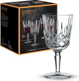 Nachtmann 4-teiliges Weingläser Set, 355 ml, Noblesse, 104247, Cocktailgläser aus Kristallglas, Gläser Wein spülmaschinenfest