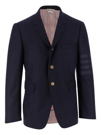 Thom Browne blazer en flanelle à 4 bandes ton sur ton - Bleu