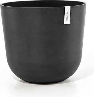 Ecopots Blumentopf Oslo Dunkel Grau - mit Wasserversorgung - Durchmesser Ø 45 cm rund groß - Pflanzentopf aus Recycling Kunststoff - Übertopf modern für Indoo