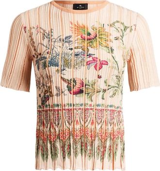 Etro Femme, Tops, Multicolore, Taille: 40 FR Haut pliss&eacute; &agrave; fleurs