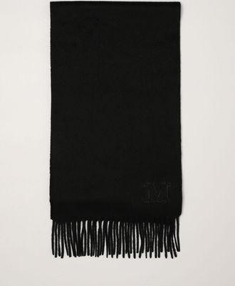 Max Mara Dalia Monogramm-Schal aus reinem Kaschmir mit Fransenr&auml;ndern