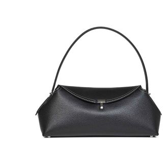 Toteme Femme, Sacs, Bleu, Taille: ONE Size Grained-Leather T-lock Shoulder Bag
