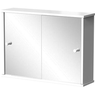 Vicco Badspiegelschrank Mireo, Wei&szlig;, 55 x 40 cm mit 2 Schiebet&uuml;ren, Vicco