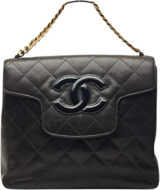 Chanel Sac &agrave; main Pre-owned Vintage en cuir dagneau - Femme - Pre-owned - Noir - Taille: ONE Size