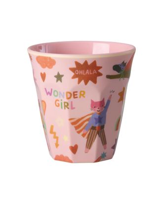 Rice Melamin Becher Kinderbecher mittelgro&szlig; - Pink - Hero Print