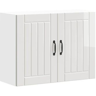 vidaXL vidaXL Armoire murale de cuisine Lucca blanc brillant bois ing&eacute;nierie