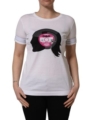 Dolce & Gabbana Womens White D&g We Love Japan Print Cotton T-Shirt